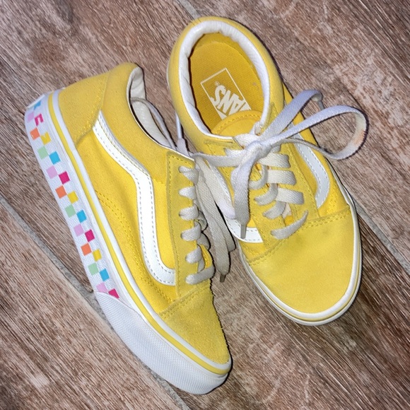 Vans | Shoes | Vans Like New Yellow Kids Sneakers | Poshmark